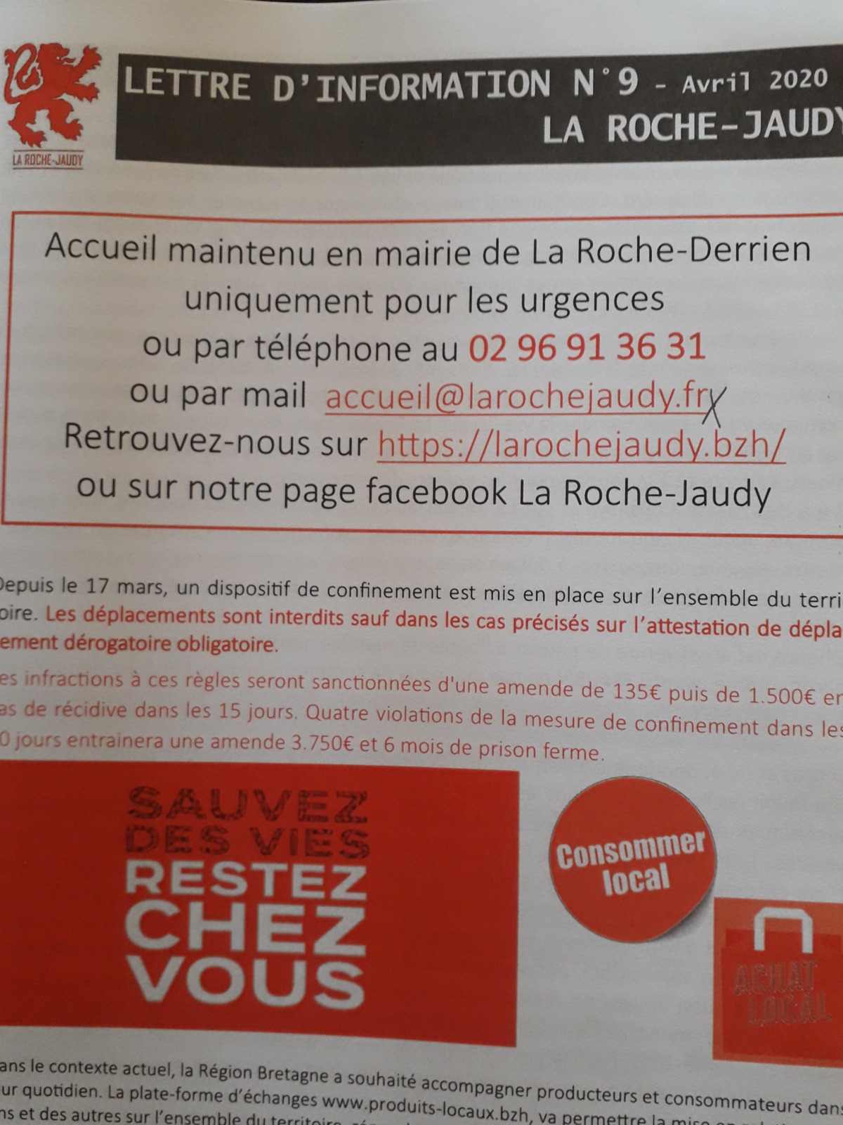 Lettre d'information N°9 - 04/2020 - La Roche-Jaudy